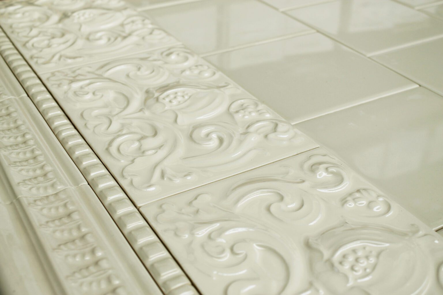 Victorian Period Embossed Tiles - Period Embossed Magnolia